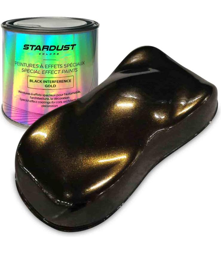 Black interference pearl paint