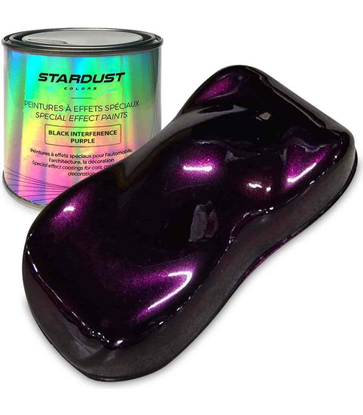 Black interference pearl paint