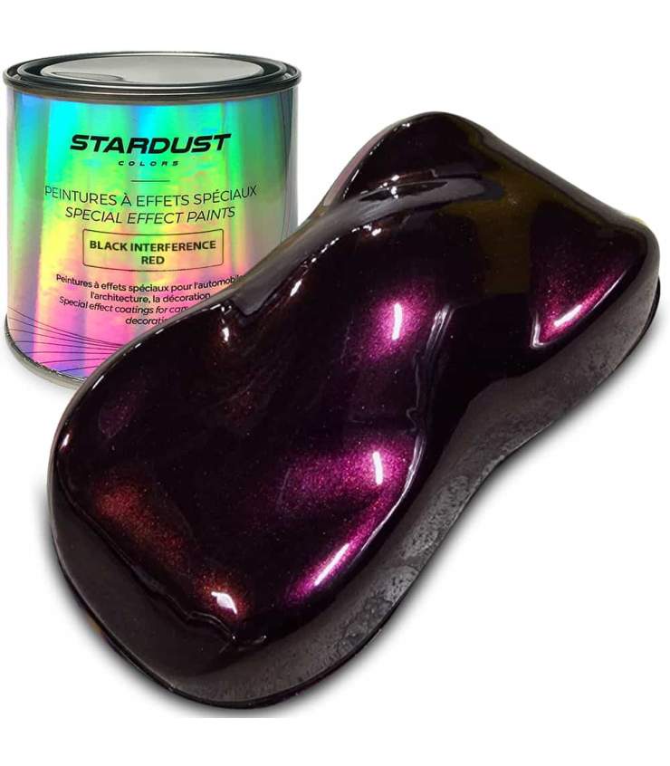 Black interference pearl paint