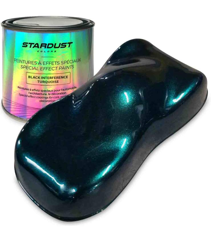 Black interference pearl paint