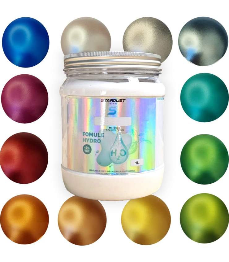 Acrylic metallic paint - water-based formula for bodywork