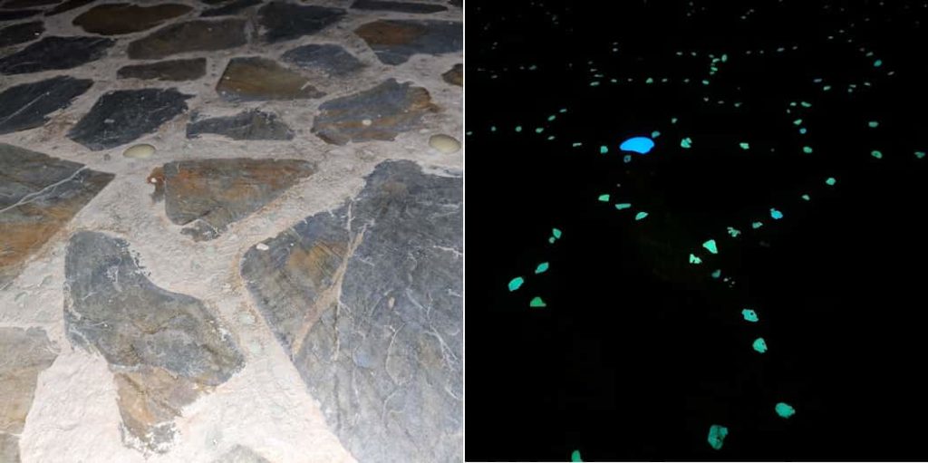 How to make a floor of phosphorescent stones