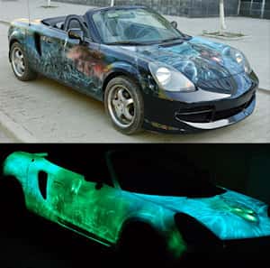 Phosphorescent paint for a car body